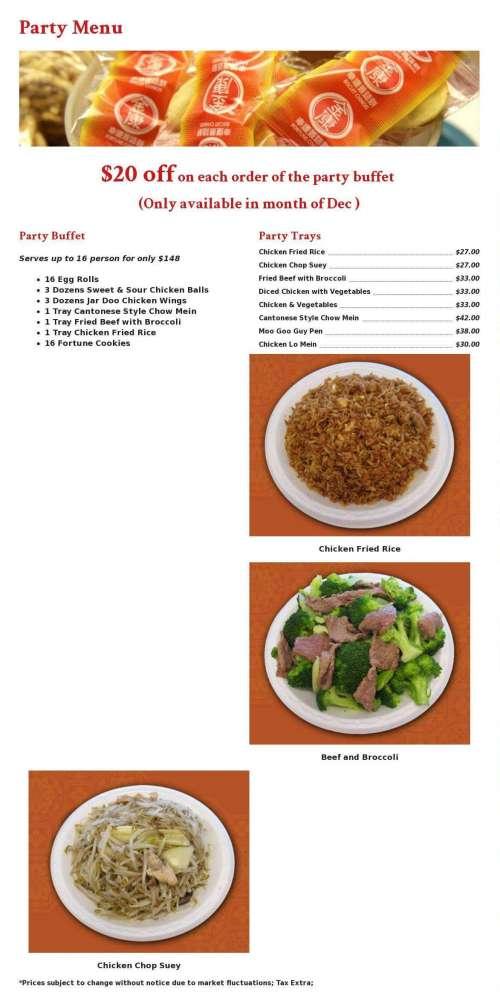 Good lucky 168 Chinese Restaurant menu in Greater Sudbury, Ontario, Canada