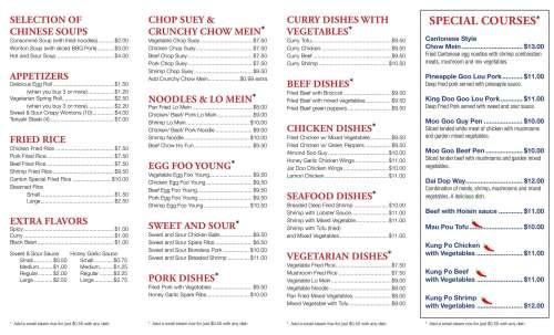 Good lucky 168 Chinese Restaurant menu in Greater Sudbury, Ontario, Canada