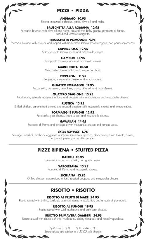 Caffe Andiamo menu in Ponte Vedra Beach, Florida, USA