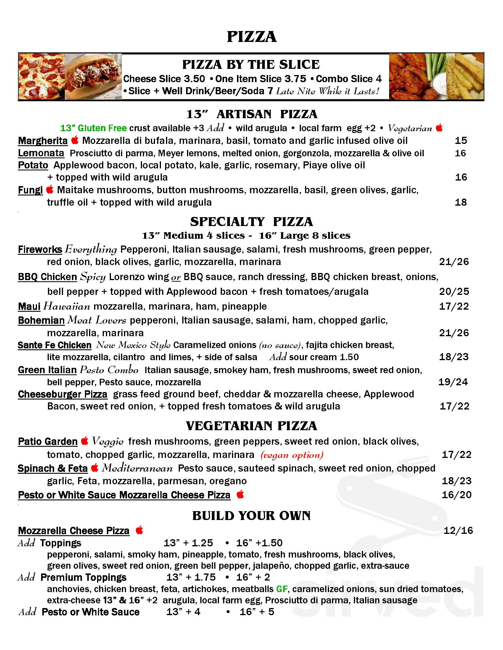 Main Street Bistro & Piano Bar-Cabaret menu in Guerneville, California, USA