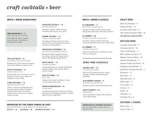 Brick and Brine menu in Kalamazoo, Michigan, USA