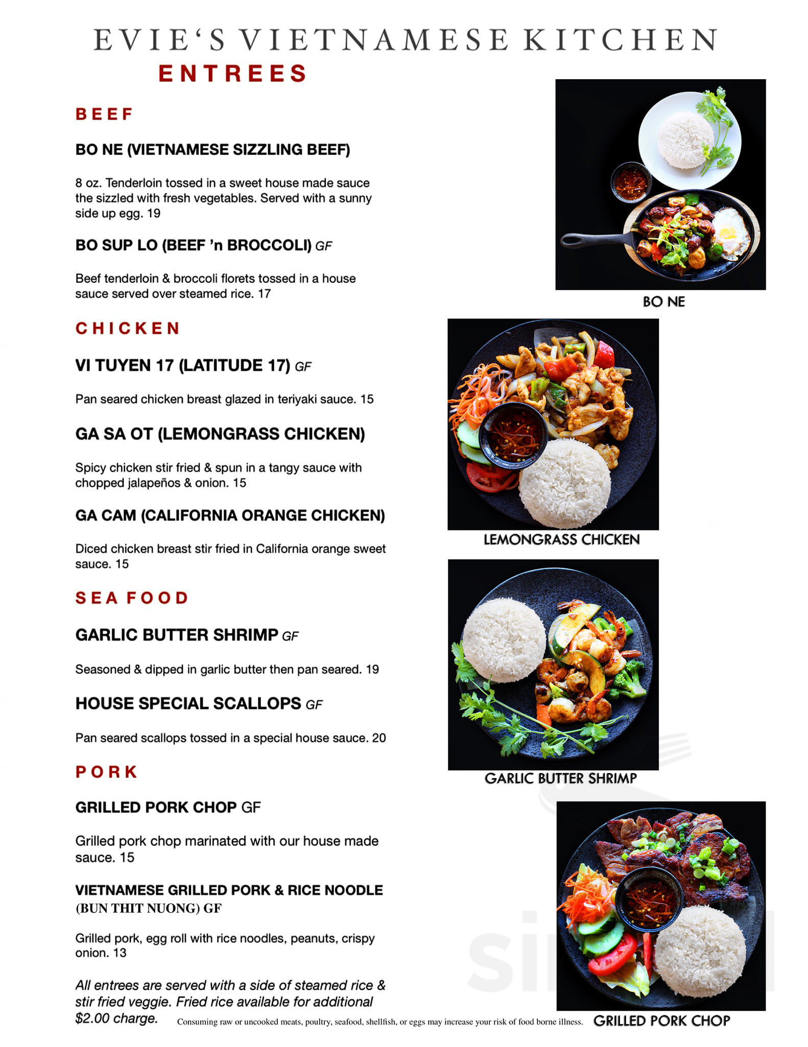 Evie's Vietnamese Kitchen - Menomonee Falls, WI menu in Menomonee Falls ...