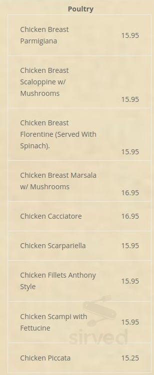 John's Italian Restaurant menu in Hamlin, Pennsylvania, USA