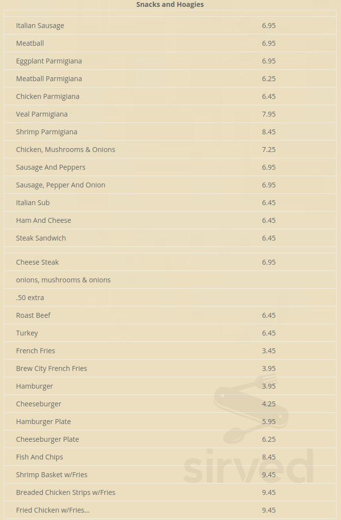 John's Italian Restaurant menu in Hamlin, Pennsylvania, USA