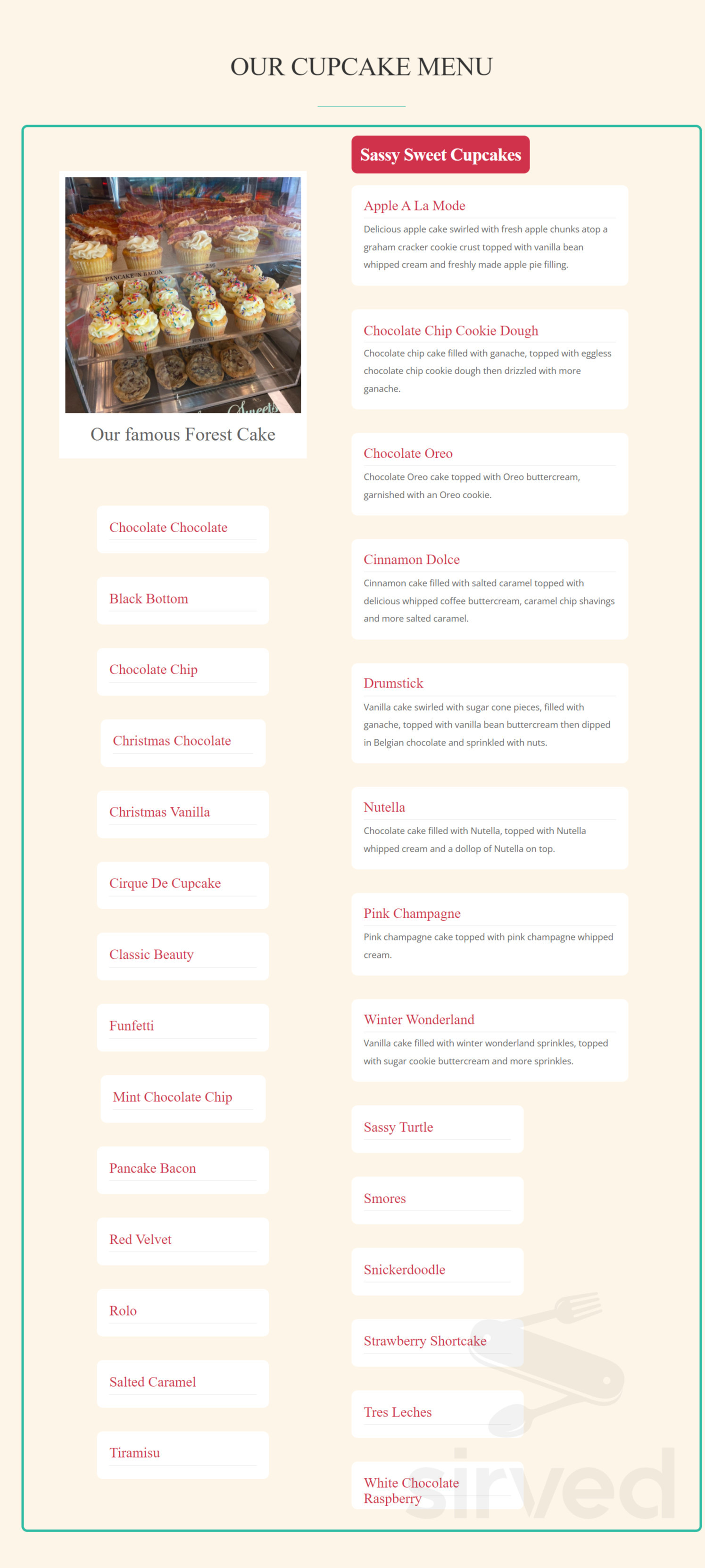 Cool Spot menu in Brentwood, California, USA