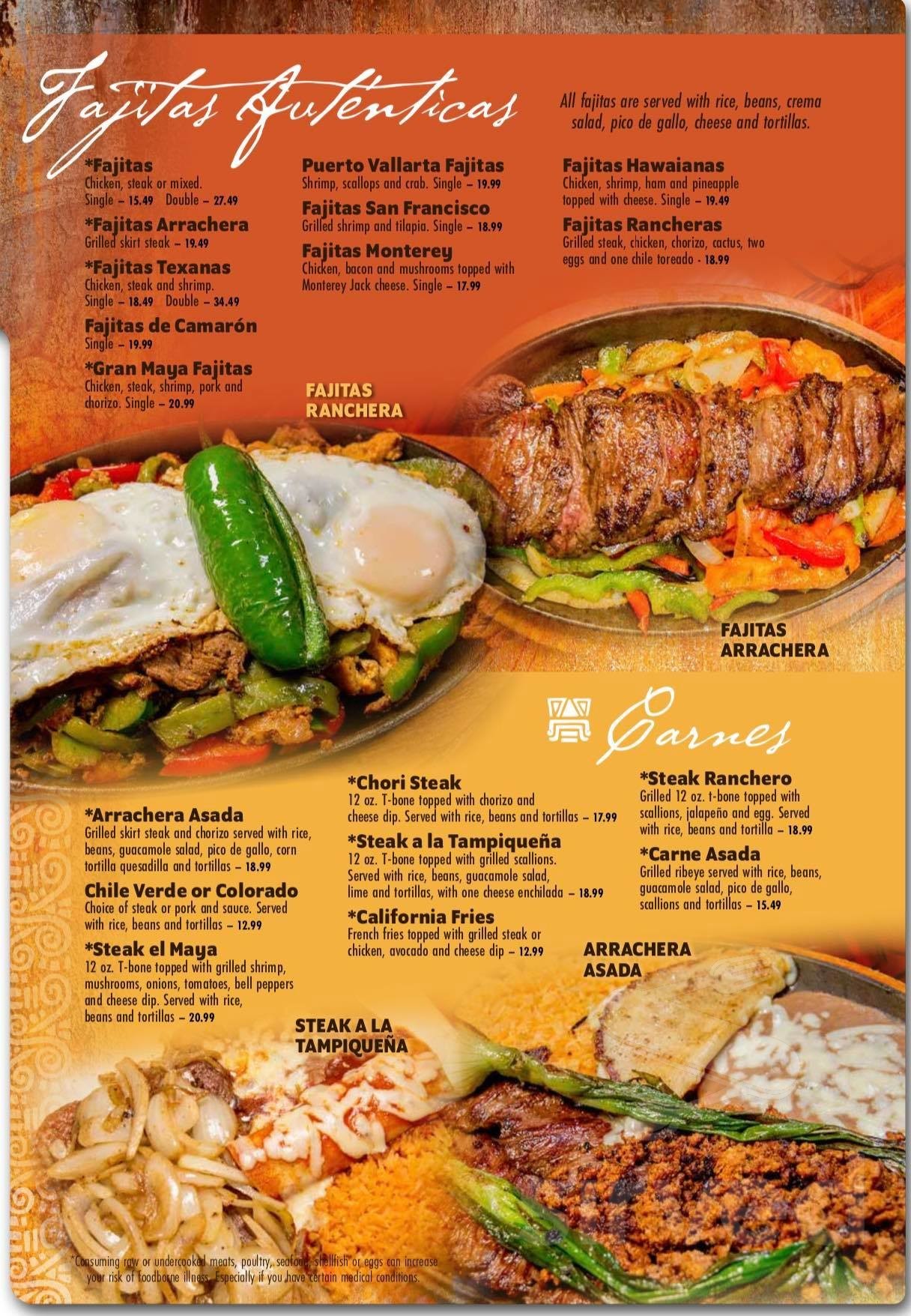 Gran Maya Mexican Grill menu in Virginia Beach, Virginia, USA