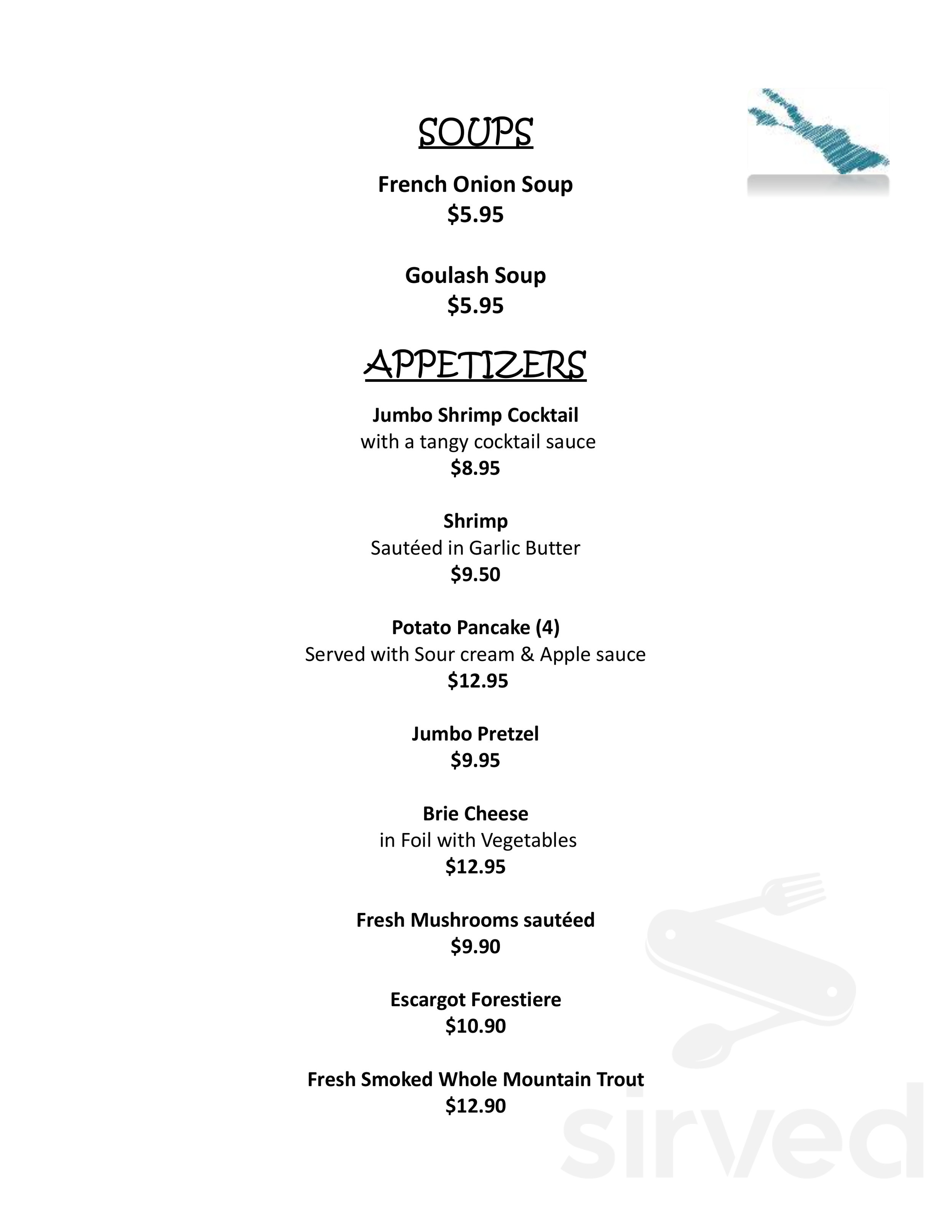 Menu for Bodensee in Helen, GA | Sirved