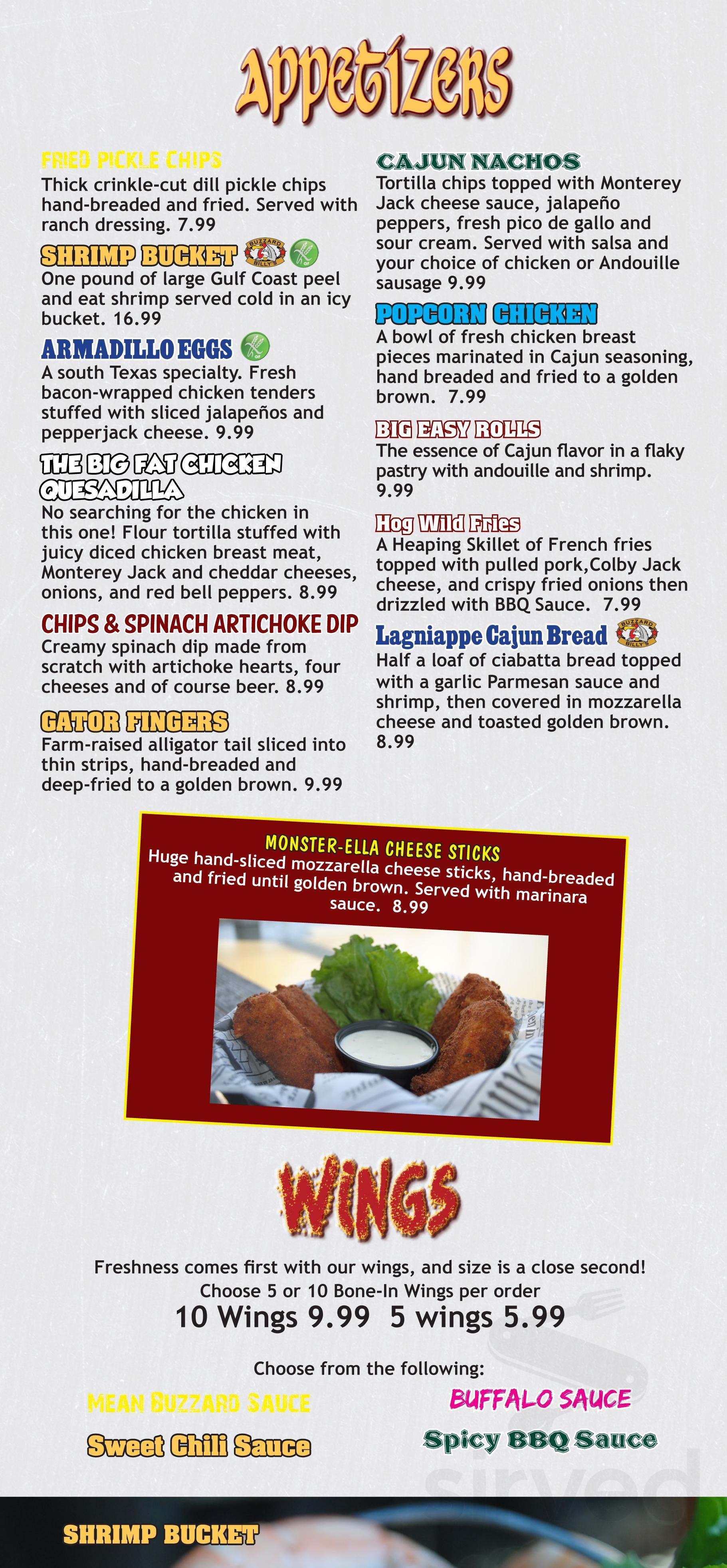 The Brazos Landing menu in Waco, Texas, USA