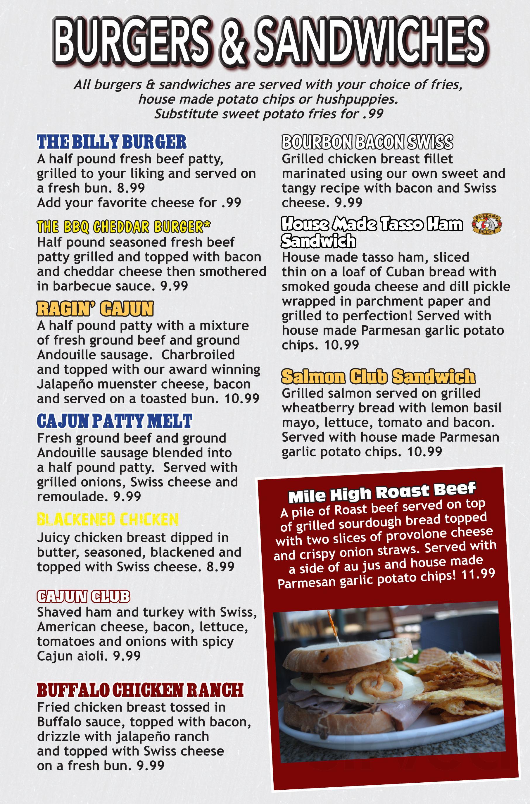 The Brazos Landing menu in Waco, Texas, USA