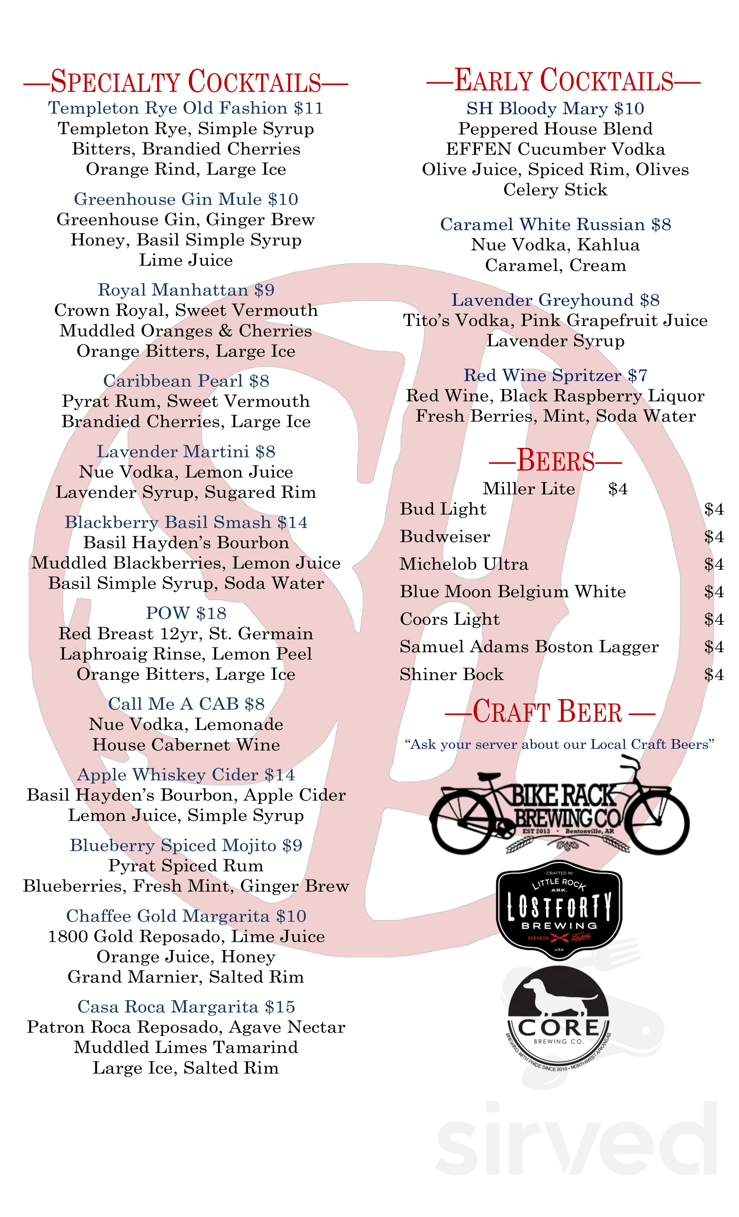 Stonehouse Chaffee Crossing menus in Fort Smith, Arkansas, United States