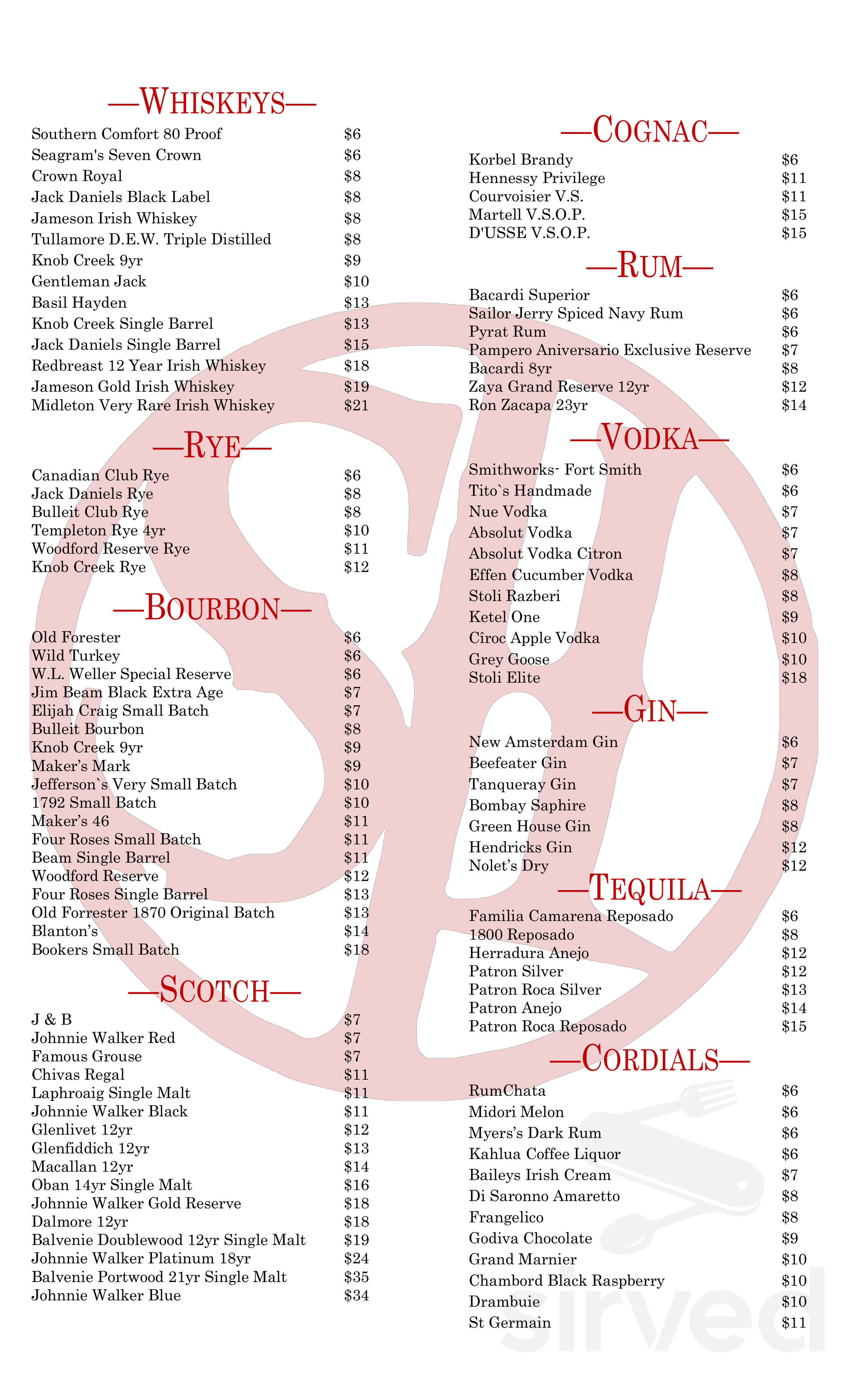 Stonehouse Chaffee Crossing menus in Fort Smith, Arkansas, United States