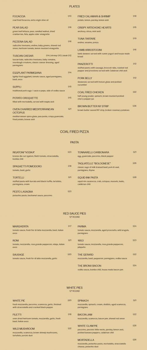 1653 Pizza Company menu in Huntington, New York, USA