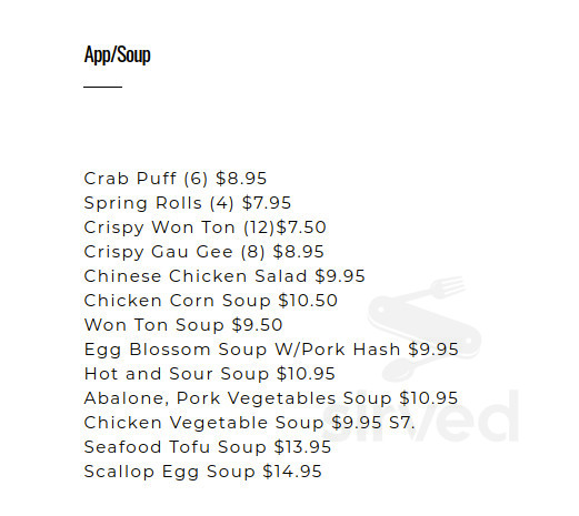 Kunia Chinese Restaurant menu in Waipahu, Hawaii, USA
