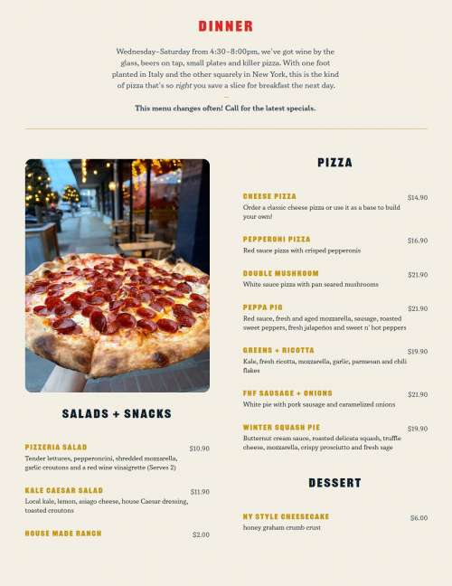 Strong Arm Baking Co. menu in Oxford, North Carolina, USA