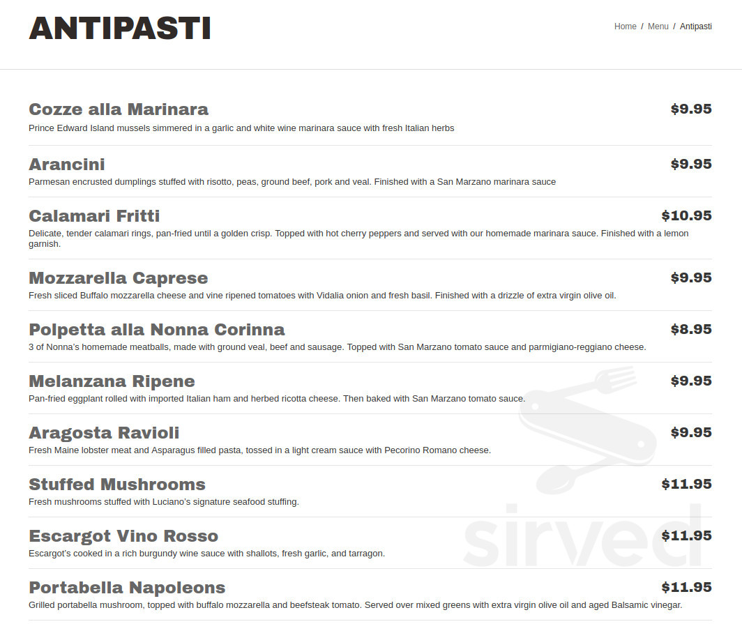 Menu for Don & Gigi’s Italian Ristorante & Pizzeria in Attleboro, MA ...