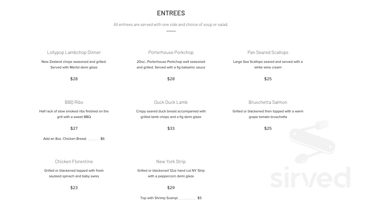 The Courtyard Grill menu in New Smyrna Beach, Florida, USA