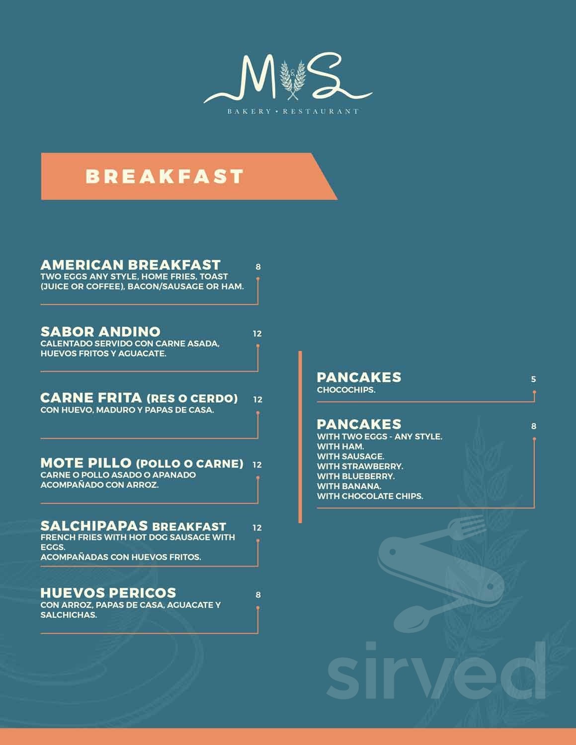 M&S menu in Queens, New York, USA