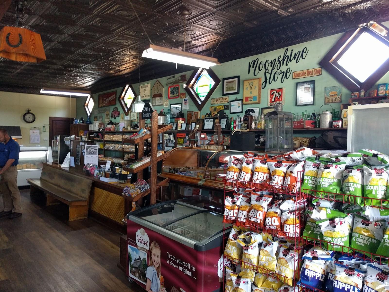 Moonshine Store menu in Martinsville, Illinois, USA