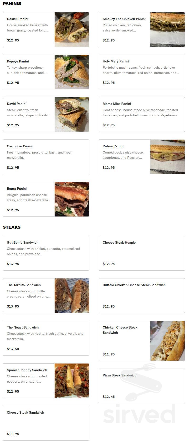 Rustica menu in Philadelphia, Pennsylvania, USA