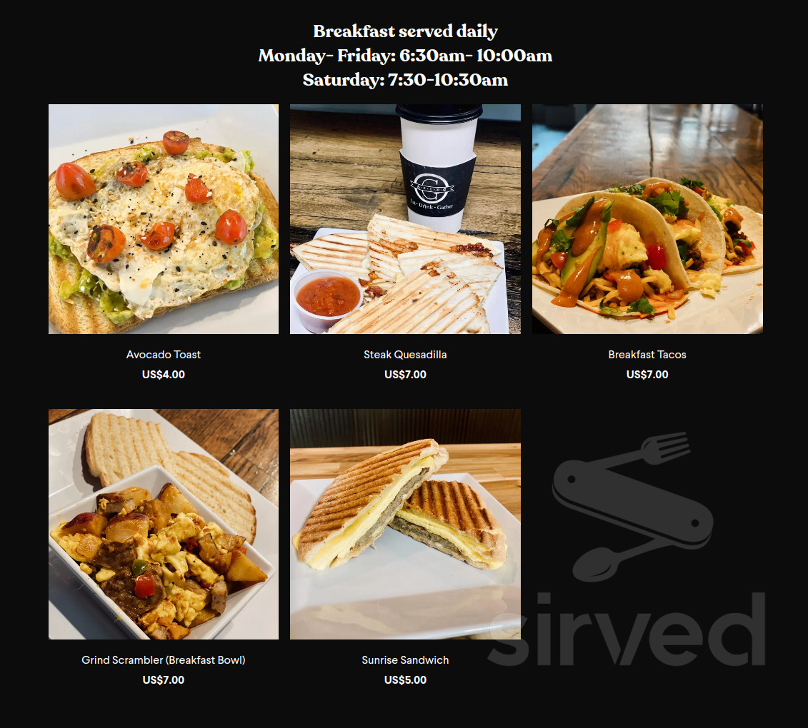 Grind Coffee & Bistro menu in California, Missouri, USA