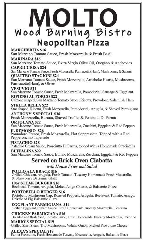 Molto - Italian Restaurant Marlboro NJ menu in Marlboro, New Jersey, USA