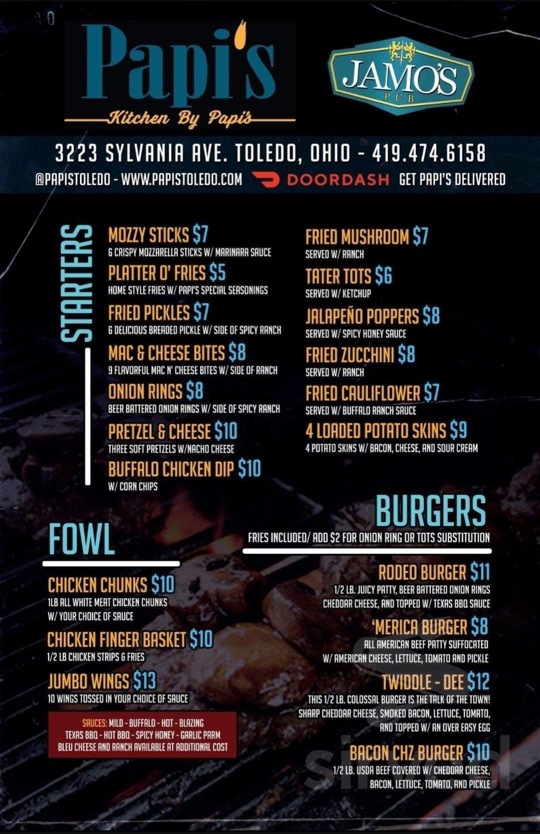 Papi's Habachi and Grill menu in Holland, Ohio, USA