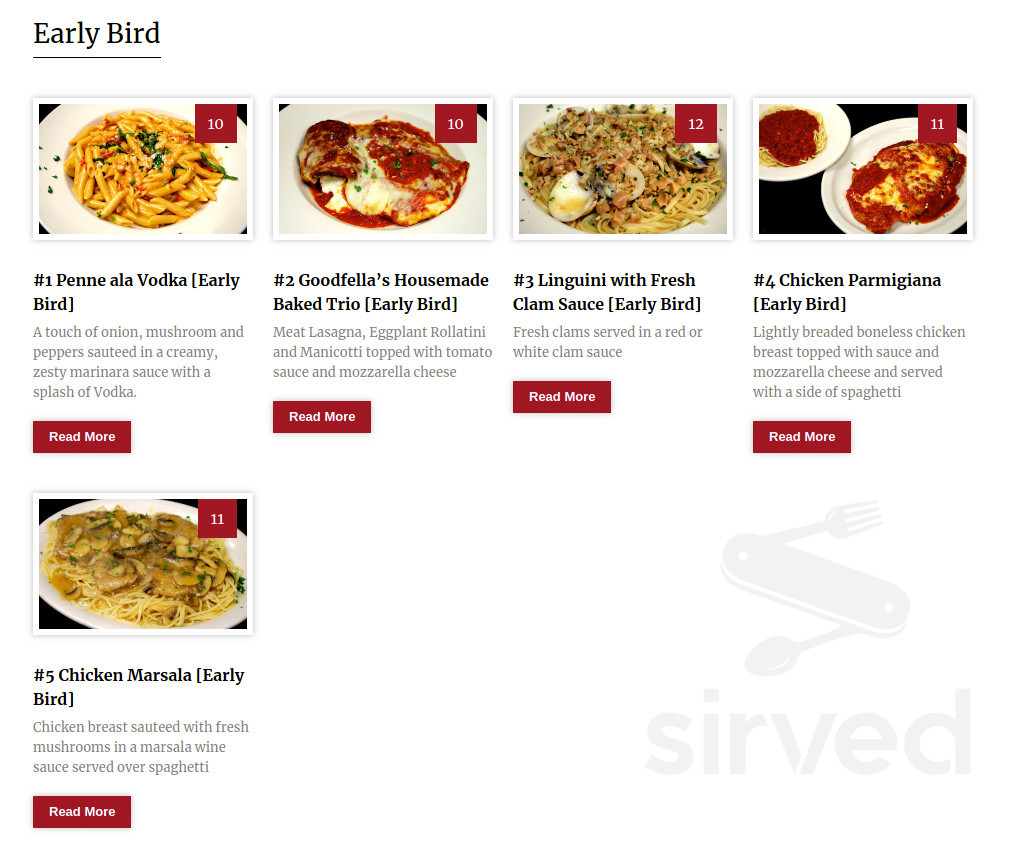 Goodfella's Pizzeria & Italian Restaurant menu in DeBary, Florida, USA