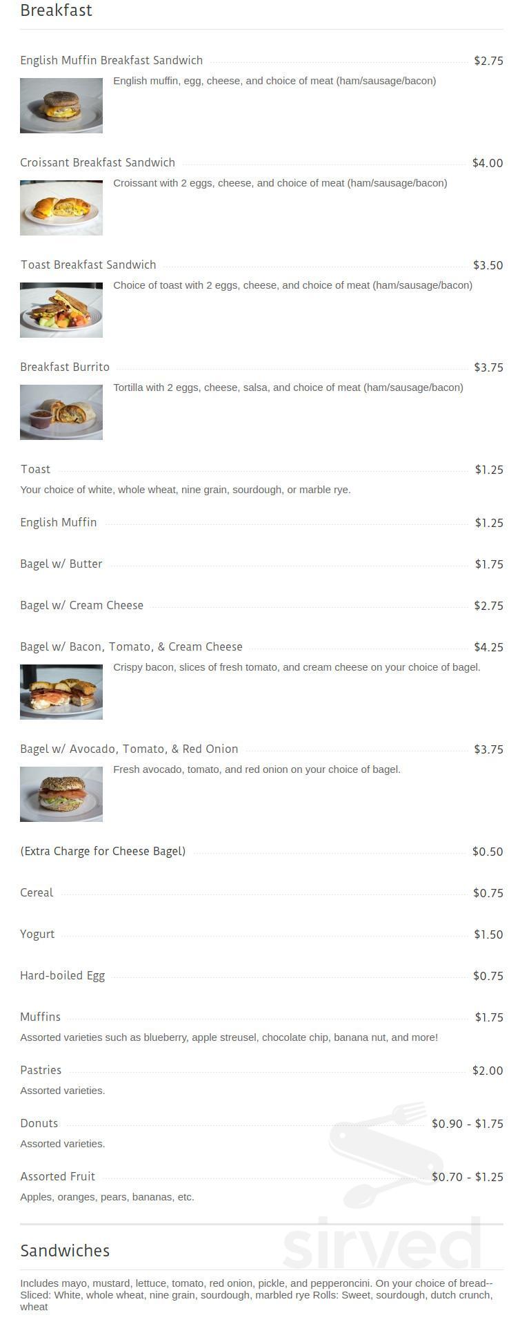 Rossi's Cafe and Deli menu in Concord, California, USA