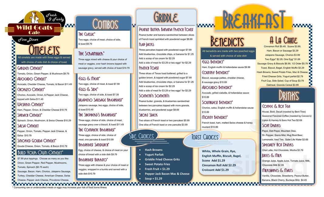 Wild Goats Fresh & Funky Fine Dining menu in Kent, Ohio, USA