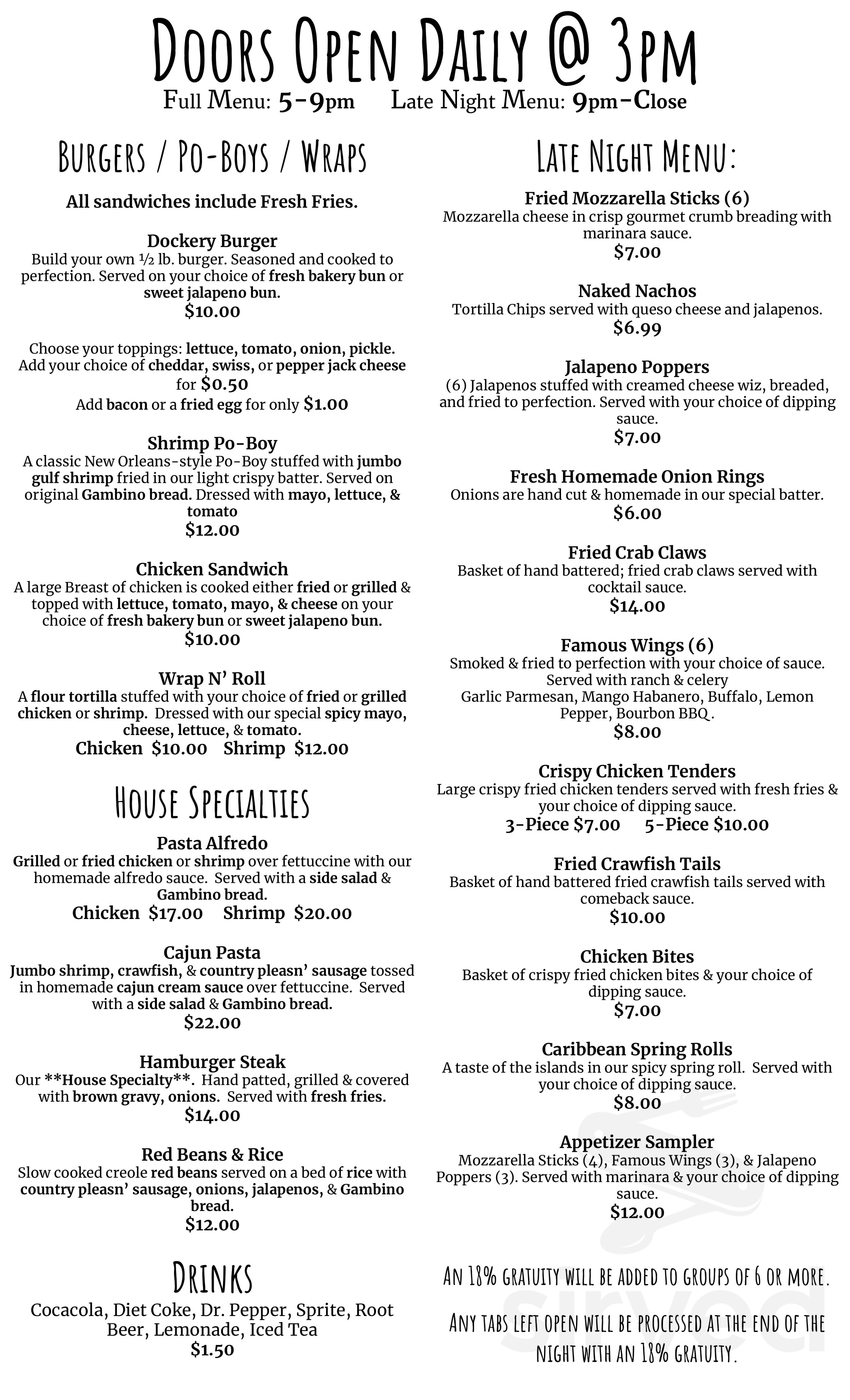 Dockery Grill menus in Byram, Mississippi, United States