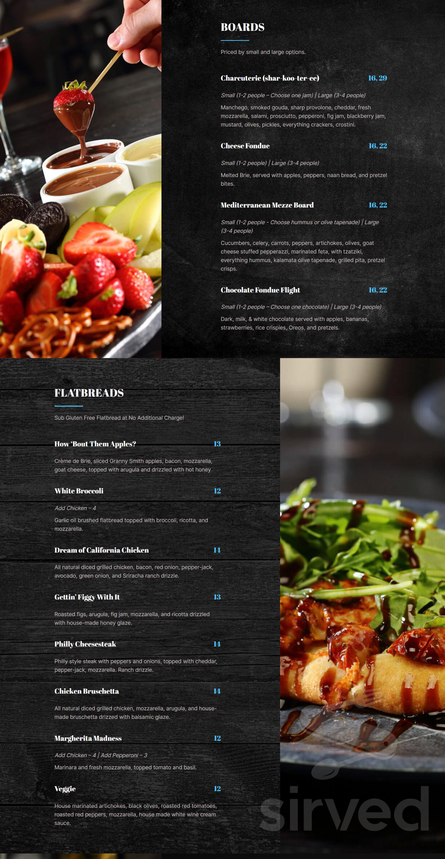 The Shaker and Vine menu in Schenectady, New York, USA