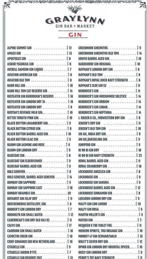 Graylynn menu in Buffalo, New York, USA