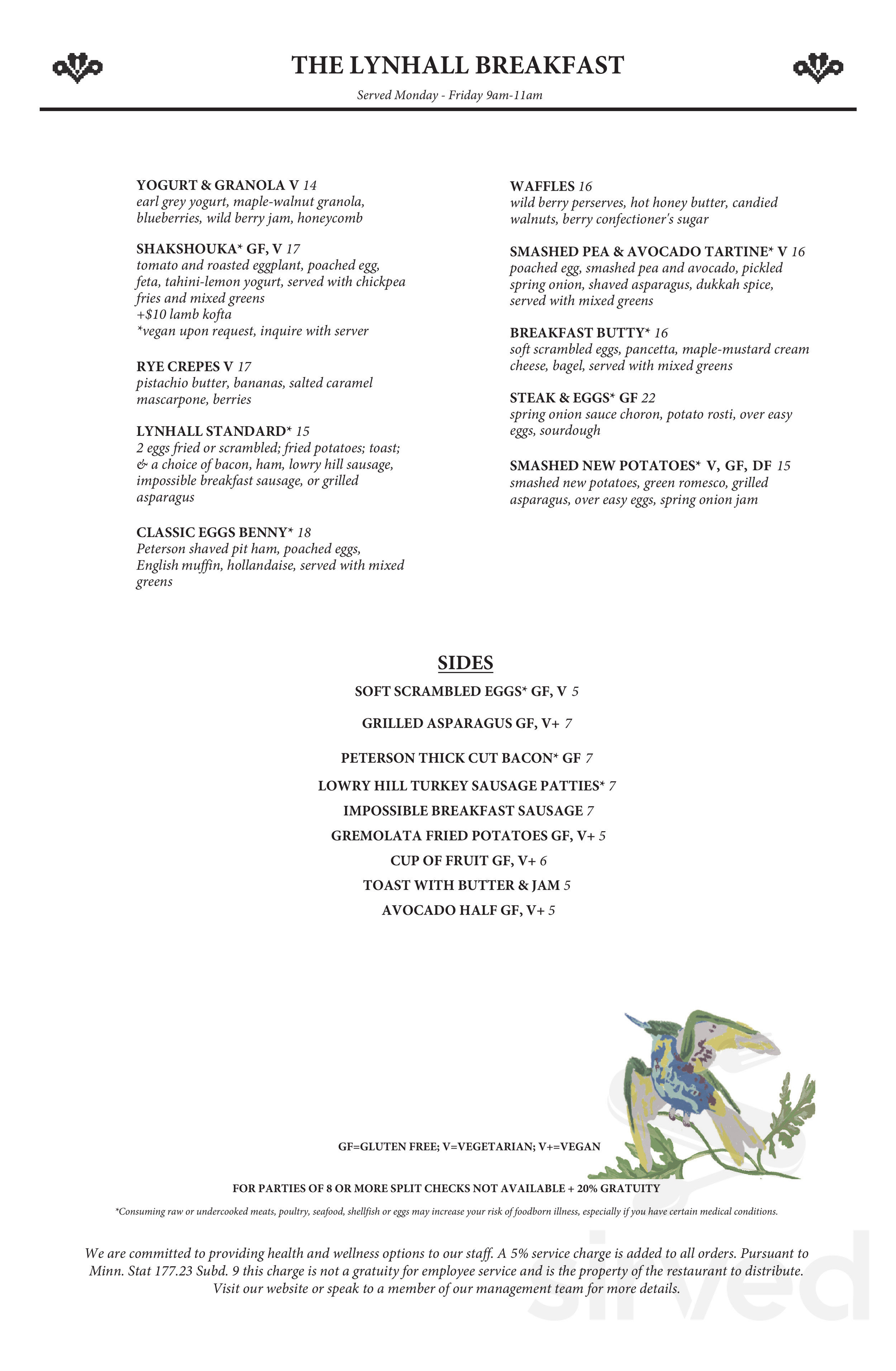 The Lynhall No. 3945 Edina menus in Edina, Minnesota, United States