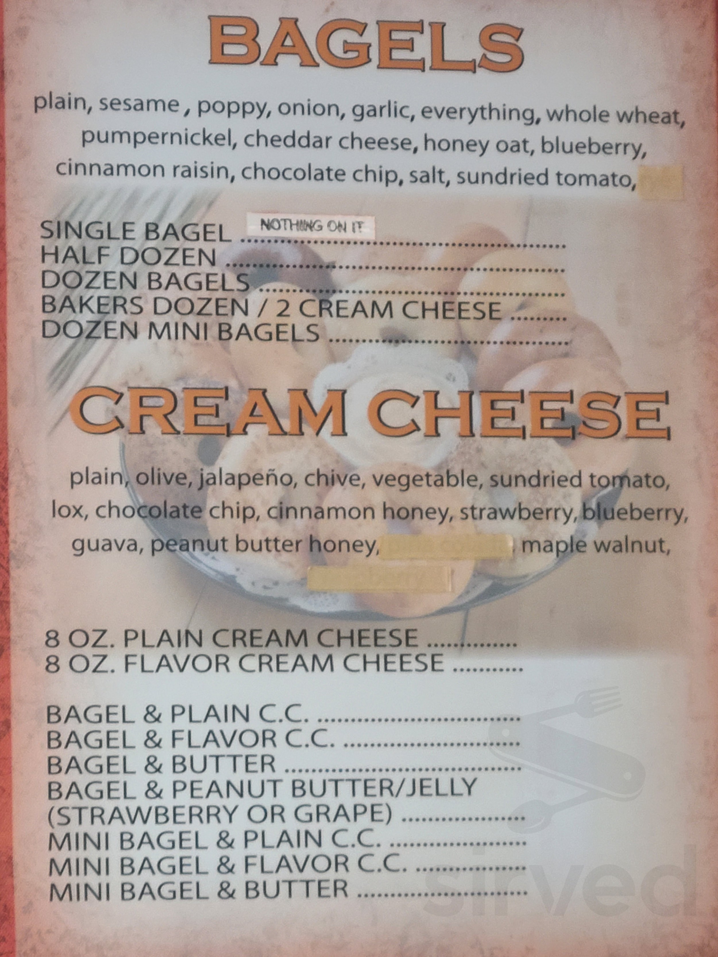 Fishhawk Bagels menu in Riverview, Florida, USA