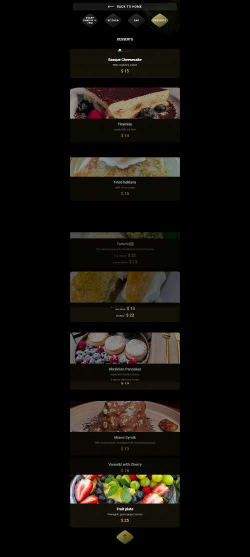 Hookah Lounge Hubble Bubble menu in North Miami Beach, Florida, USA