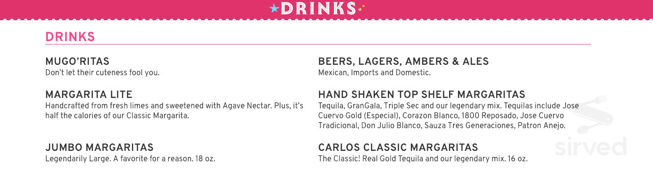 Carlos O'Kelly's menu in Waterloo, Iowa, USA