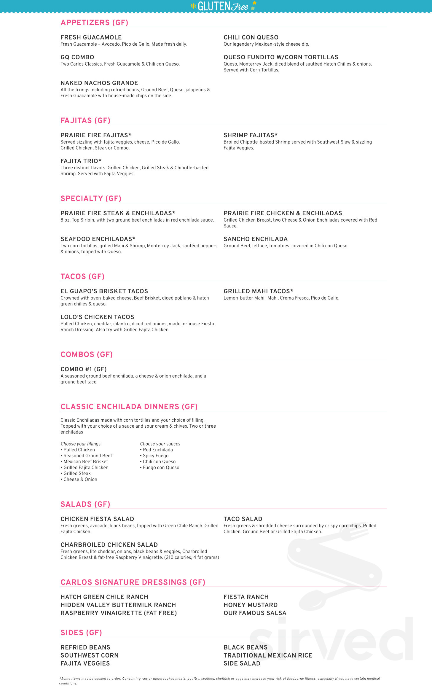 Carlos O'Kelly's menu in Salina, Kansas, USA