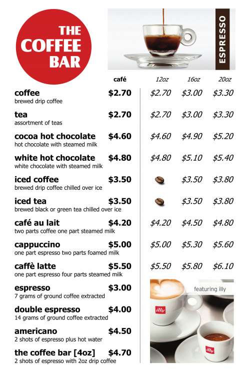 The Coffee Bar menu in Avenel, New Jersey, USA