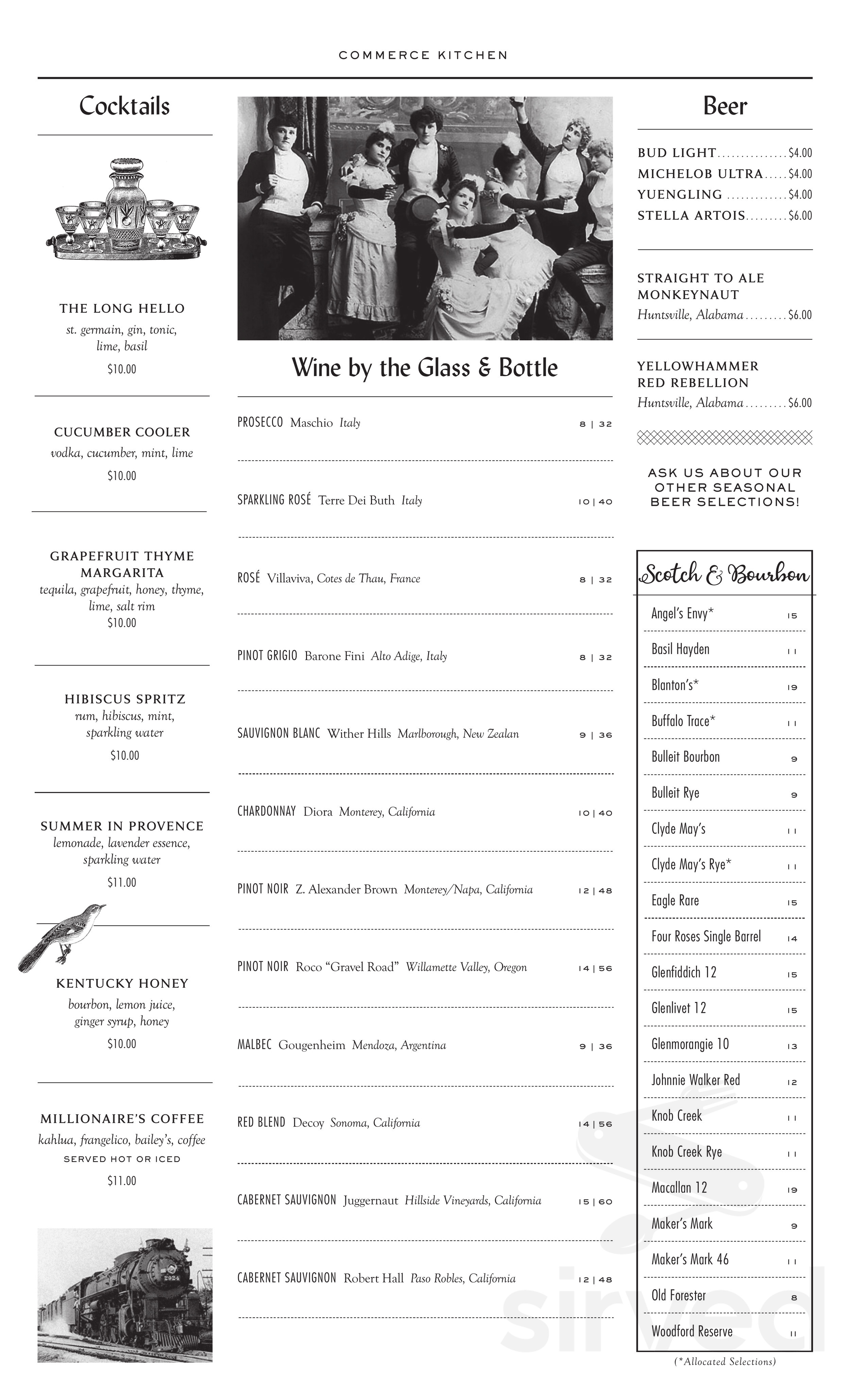 Menu - Huntsville AL's Commerce Kitchen | Sirved