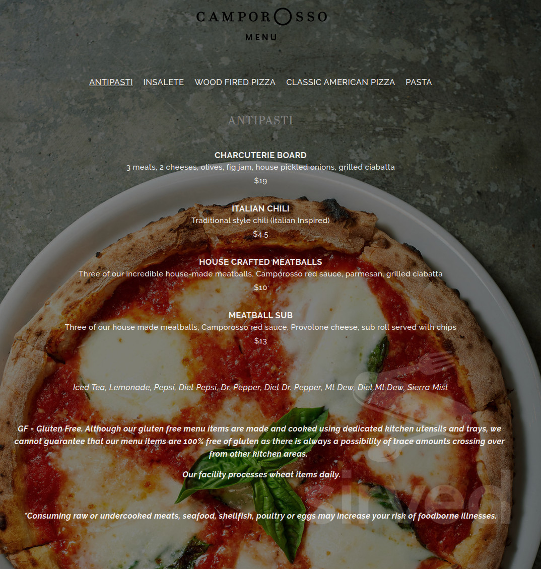 Camporosso menu in Fort Mitchell, Kentucky, USA
