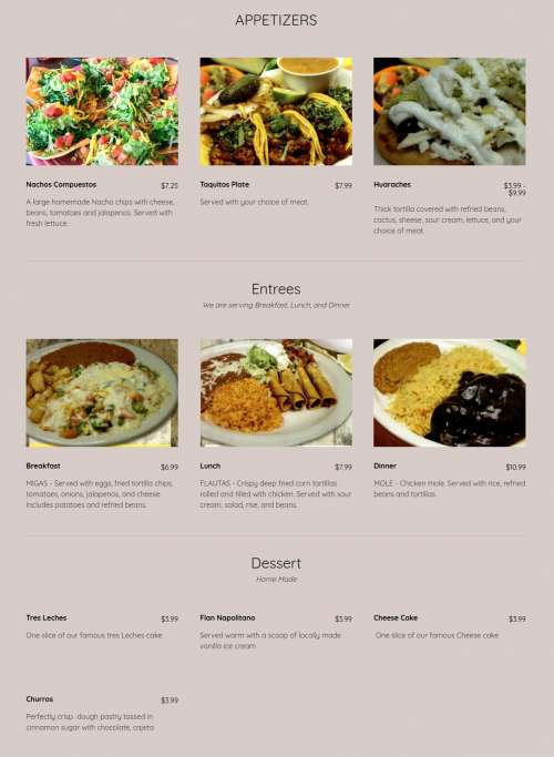 Hacienda Arandinas menu in Austin, Texas, USA