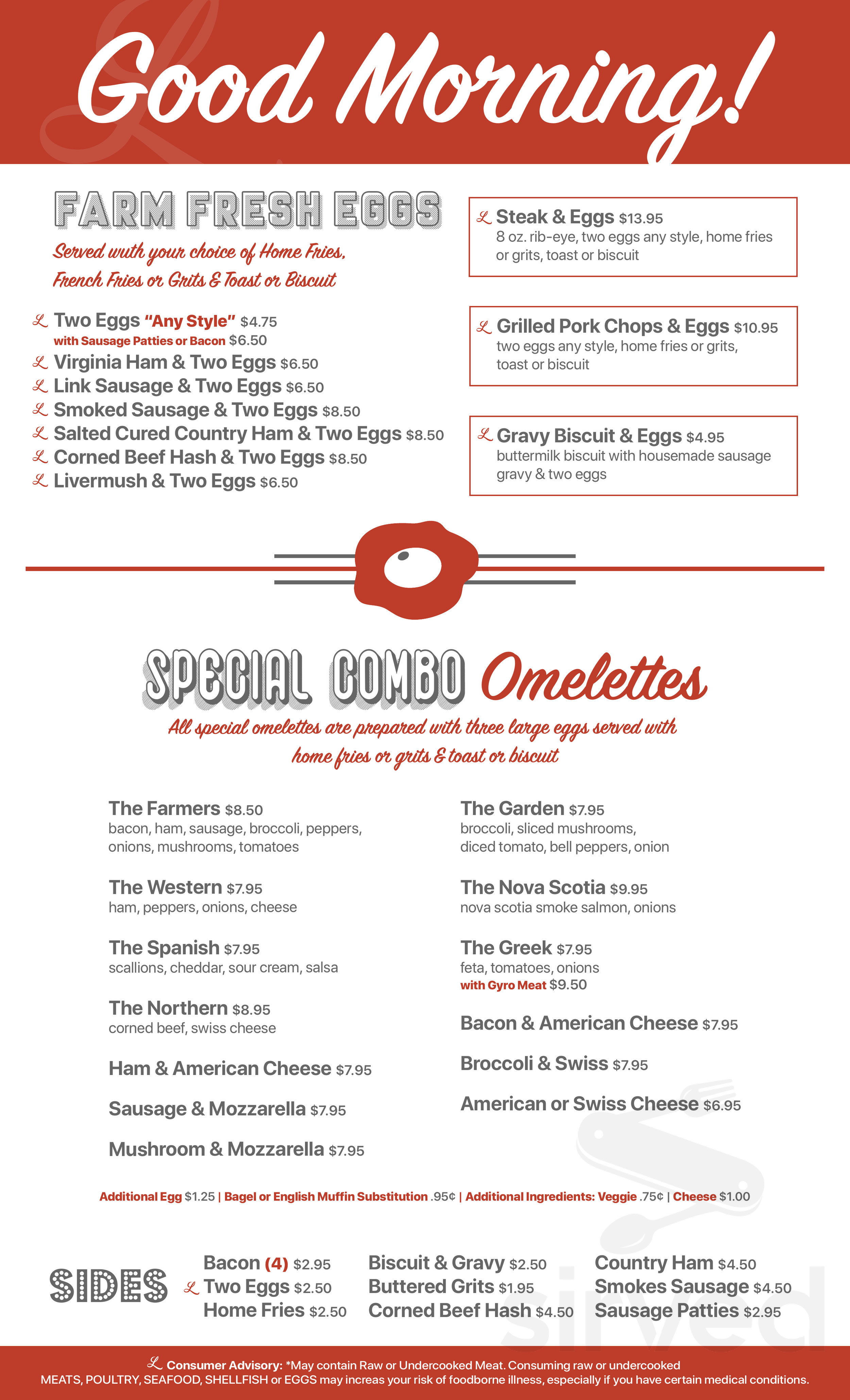 Landmark Restaurant Diner menu in Charlotte, North Carolina, USA