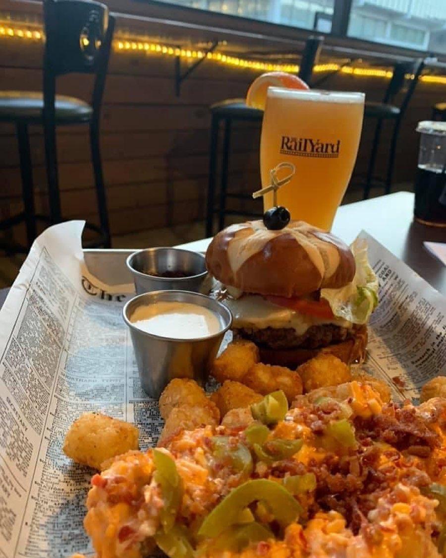 The RailYard menu in Bluefield, West Virginia, USA