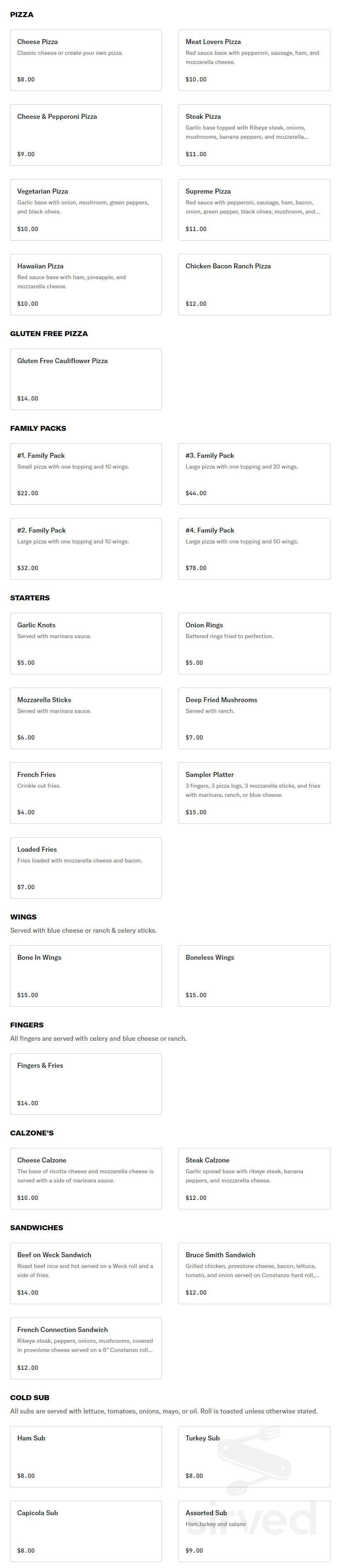 That 716 Pizza Joint menu in Lakeland, Florida, USA