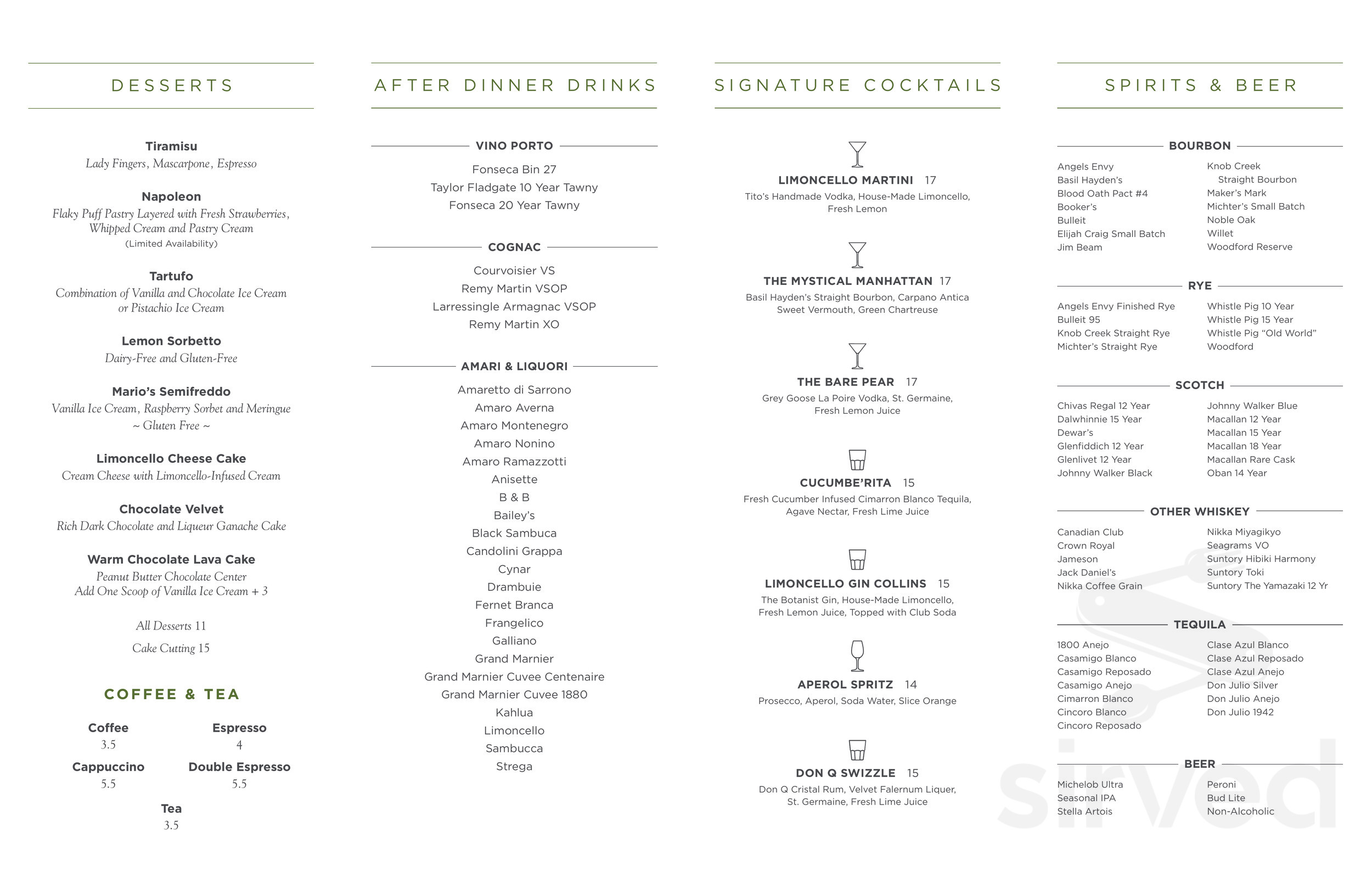 Limoncello Ristorante menu in Palm Beach Gardens, Florida, USA