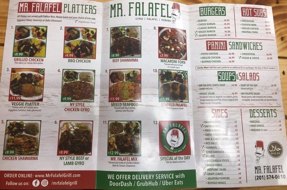 Mr Falafel menus in Toms River, New Jersey, United States