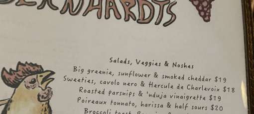 Menu for Bernhardt's in Toronto, ON | Sirved