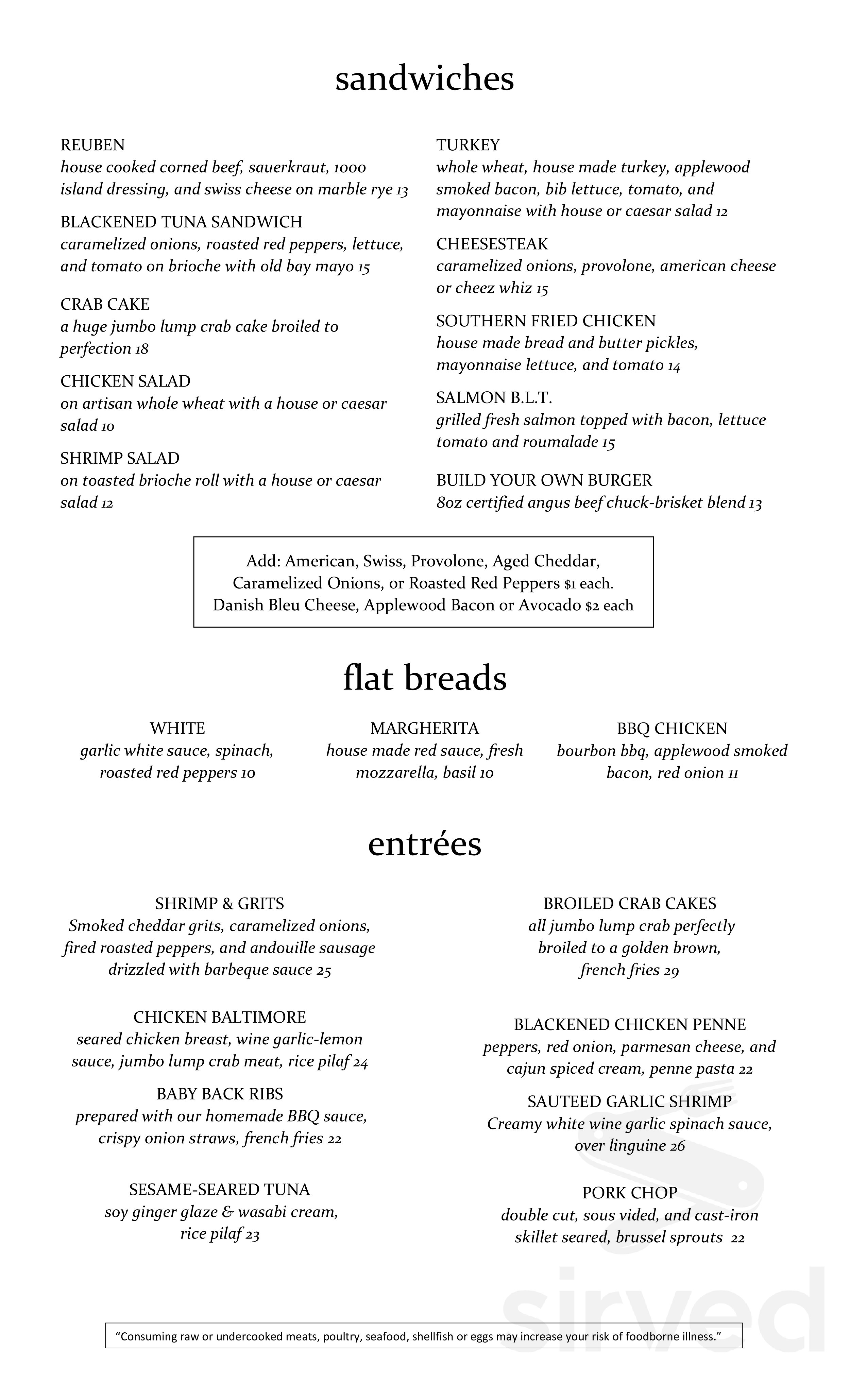 Mountain Branch Grill & Pub menu in Joppatowne, Maryland, USA