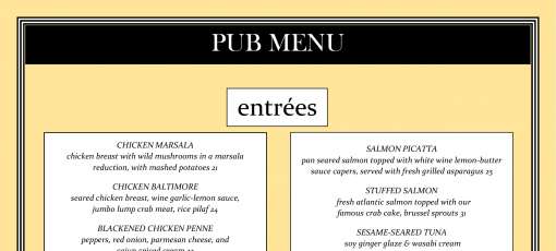 Menu for Mountain Branch Grill & Pub in Joppatowne, MD | Sirved