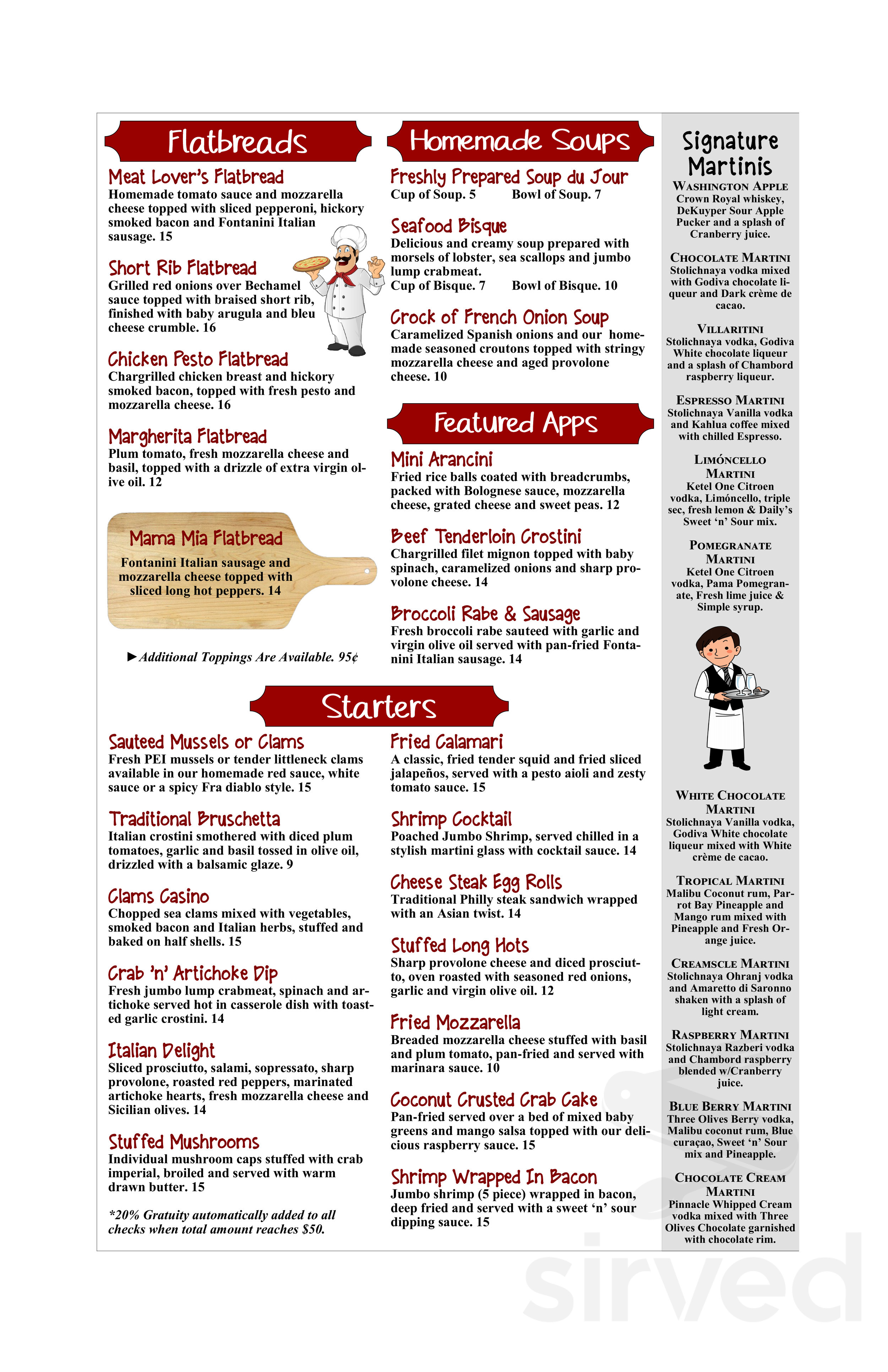 Menu for Villari's Lakeside Restaurant in Sicklerville, NJ | Sirved